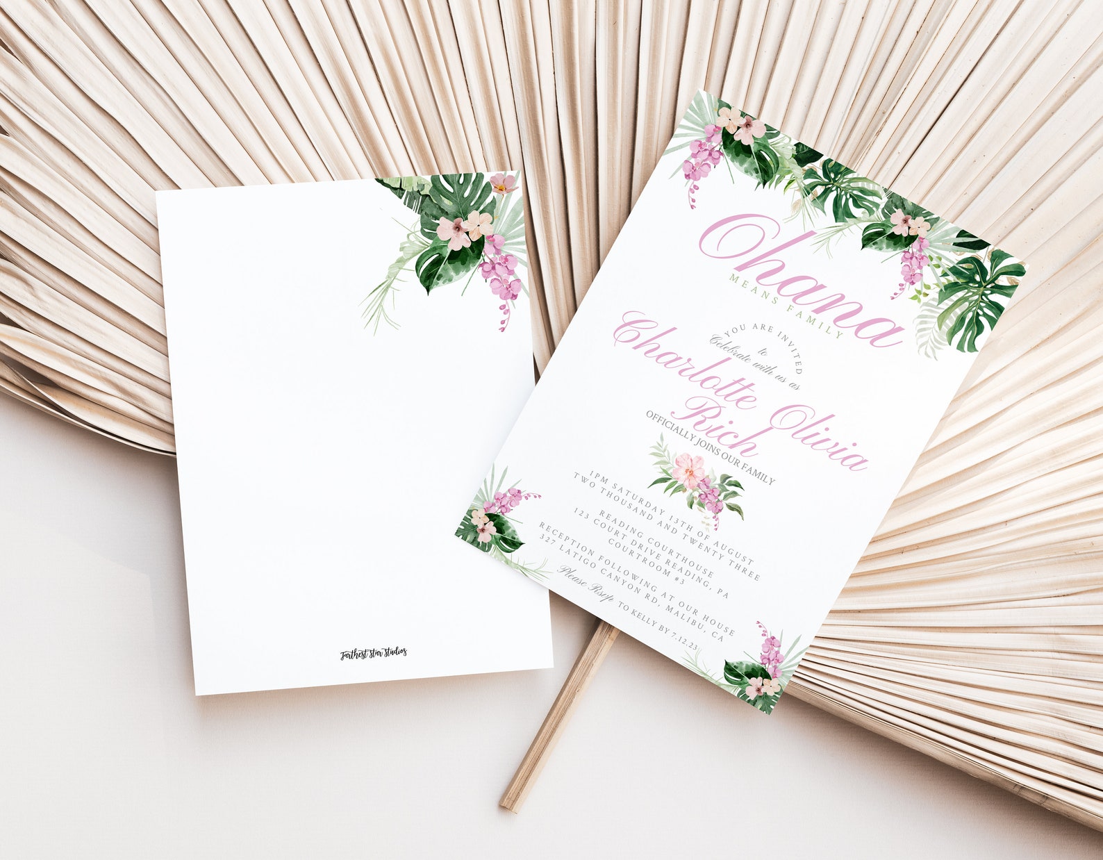 Ohana Adoption Invitation Bundle - Adoption Tropical Luau - Ohana Mean ...