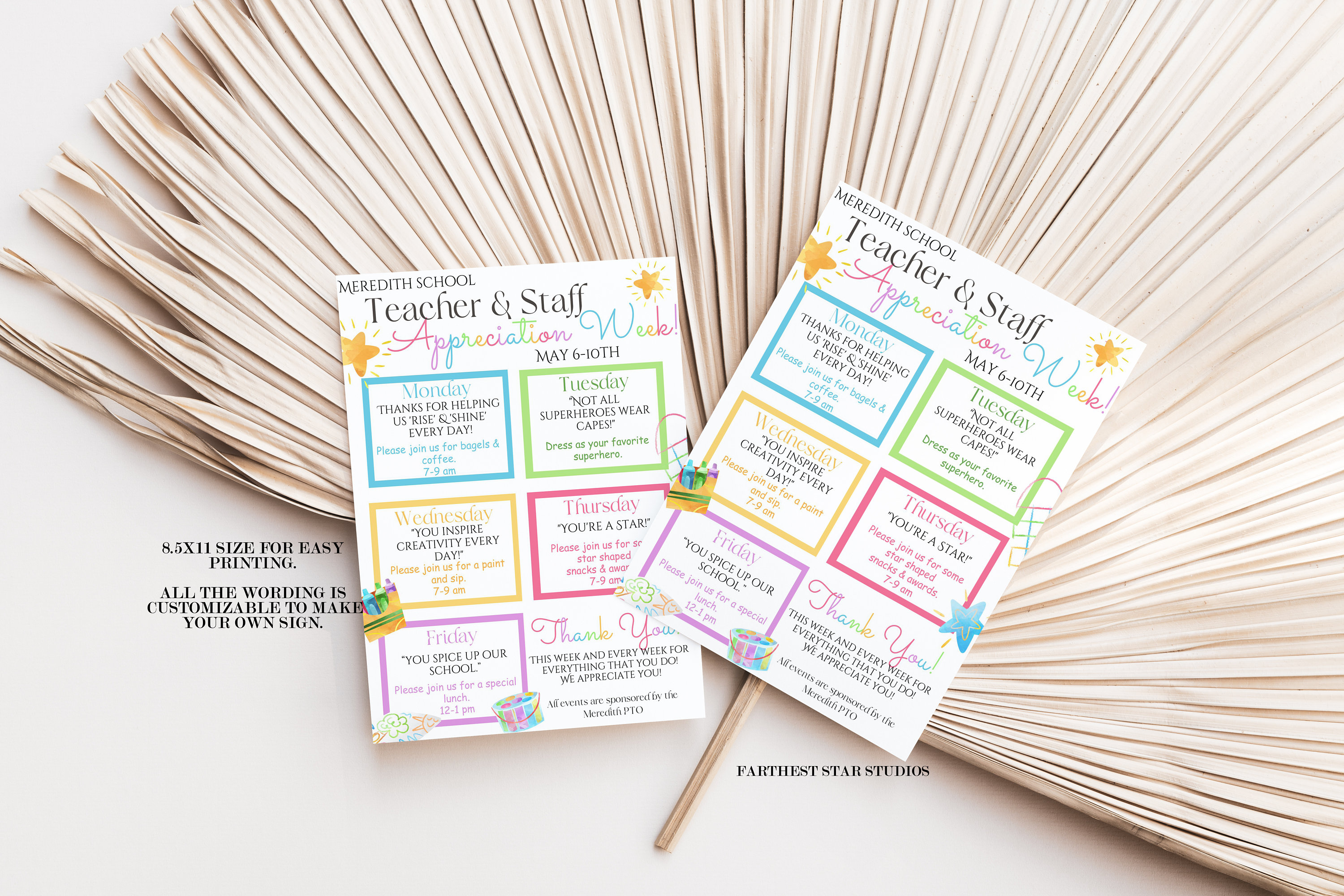 Teacher Appreciation Week Itinerary Flyer, Teacher Staff Appreciation ...