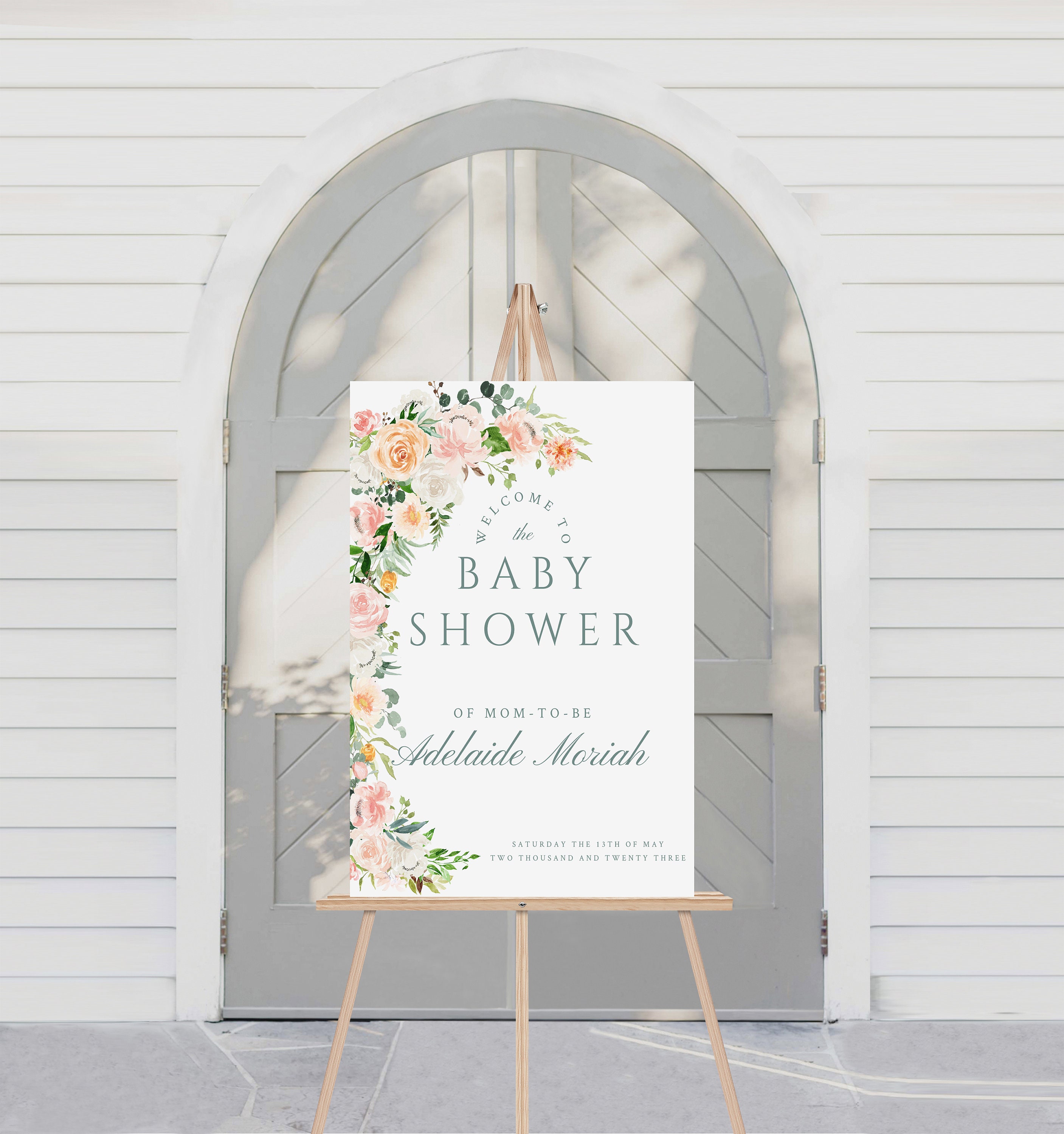 Blush and Sage Floral Swag Pop the Bubbly Printable Thank - Etsy
