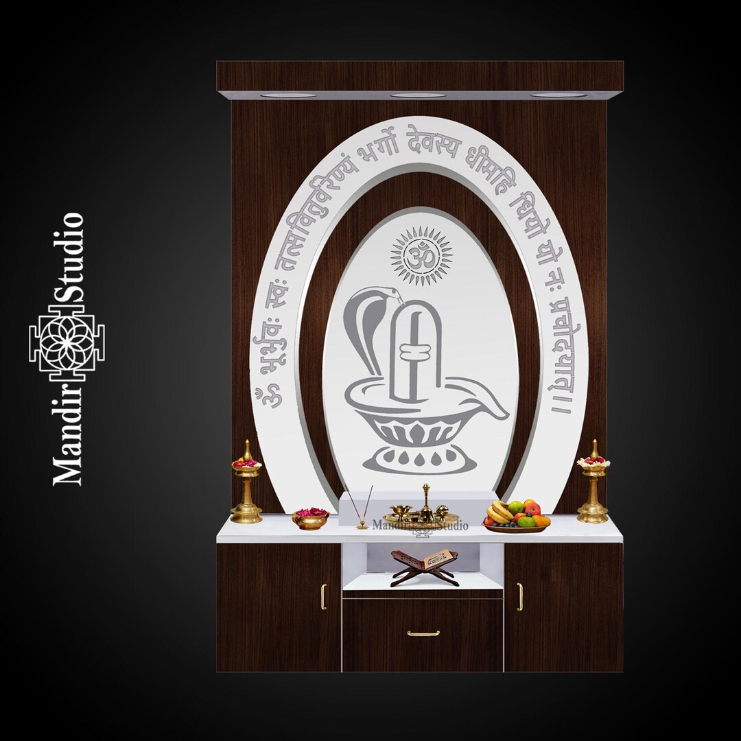 Mandirstudio Wooden 3dframe Temple With Led Light|puja Temple for Home ...