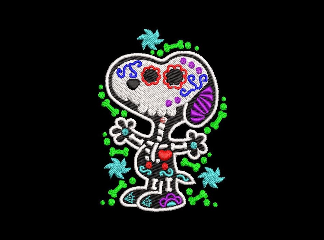 Snoopy Day of the Dead Embroidery - Etsy