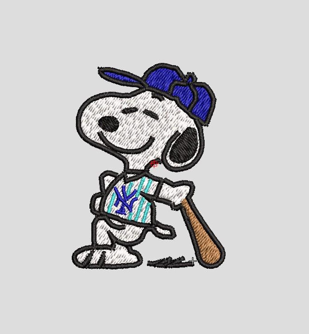 Snoopy Yankees Embroidery - Etsy