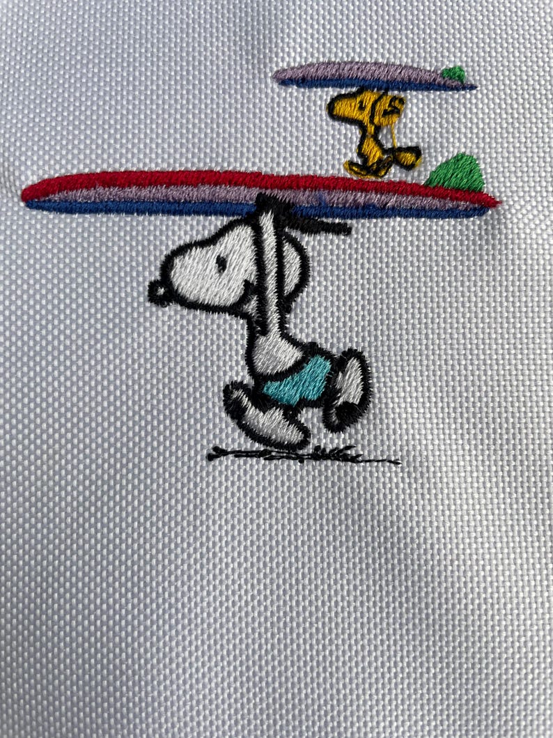 Snoopy Wodstoock Surf Embroidery - Etsy