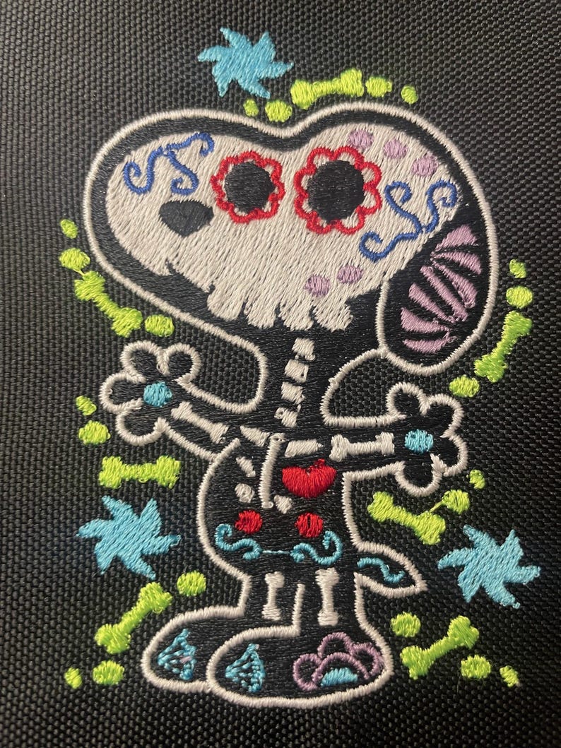 Snoopy Day of the Dead Embroidery - Etsy
