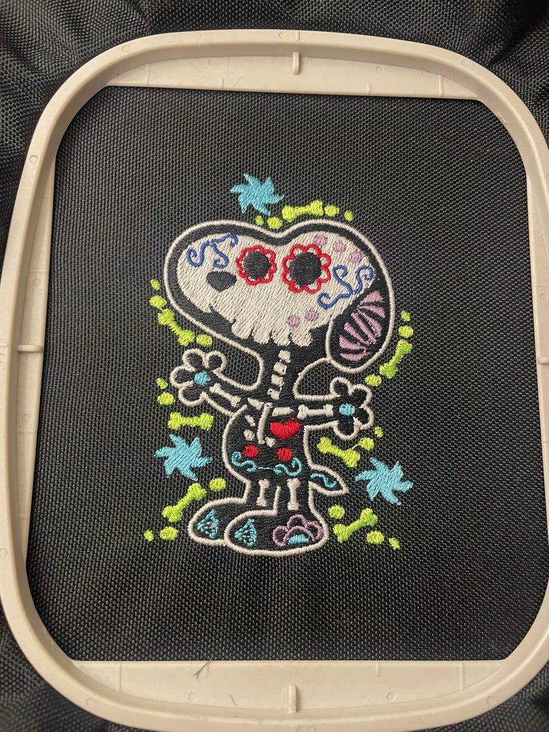Snoopy Day of the Dead Embroidery - Etsy