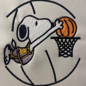 Snoopy Lakers Embroidery - Etsy