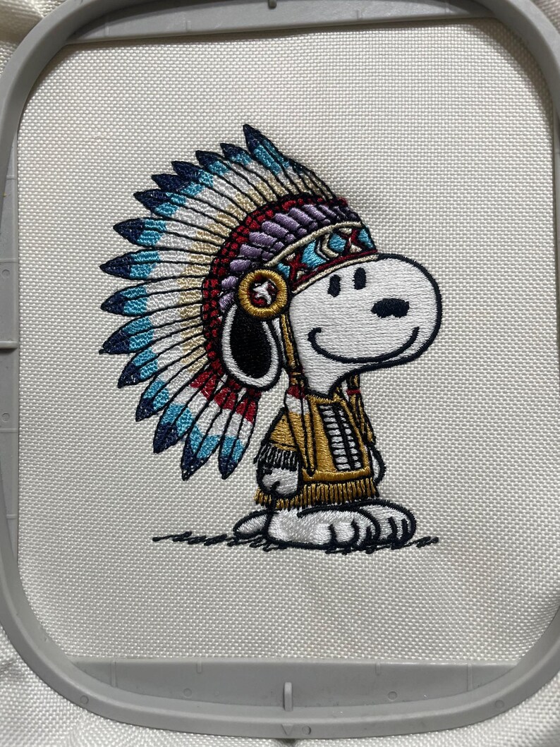 Indigenous Snoopy Embroidery - Etsy