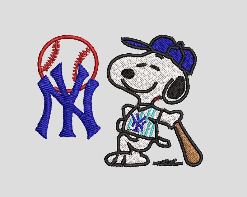 Snoopy Yankees Insignia Embroidery - Etsy