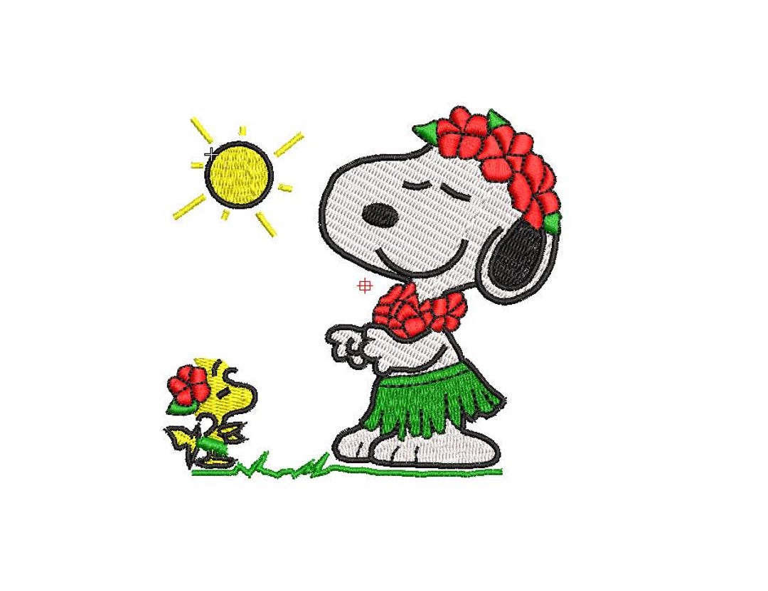 Hawaiian Snoopy Embroidery - Etsy