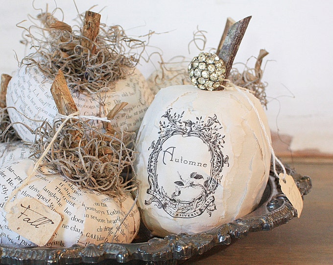 Rustic Autumn Paper Mache Pumpkin - Etsy