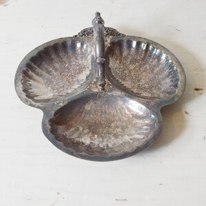Triple Shell Silver Serving Dish, Shell Serving Dish, Silver Shell Dish ...