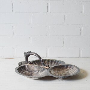 Triple Shell Silver Serving Dish, Shell Serving Dish, Silver Shell Dish ...