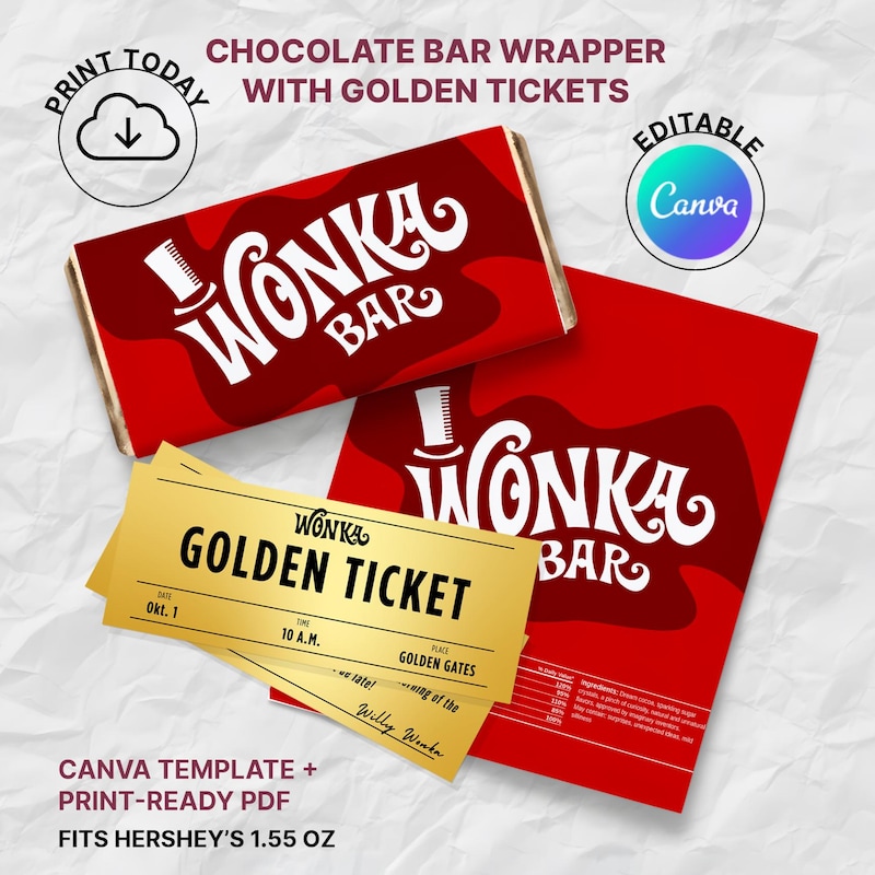 Wonkas Bar Wrapper - Etsy