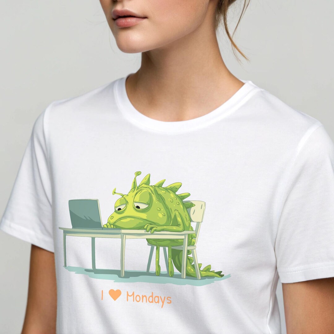 Funny Alien 'I Love Mondays' PNG – Sarcastic Office Humor (digital ...