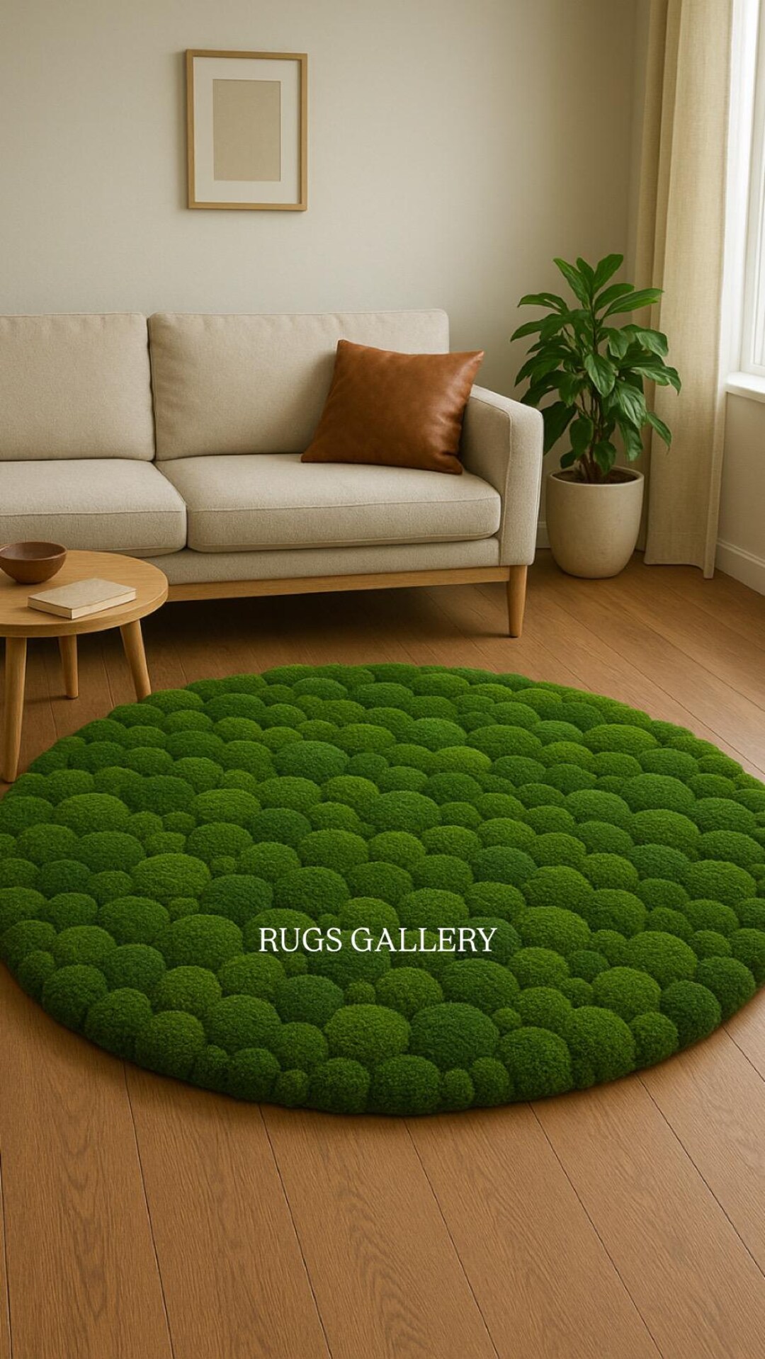 Green Bubble Rug Hand Tufted | 3D Puff Carpet | Moss Textured Round Rug ...