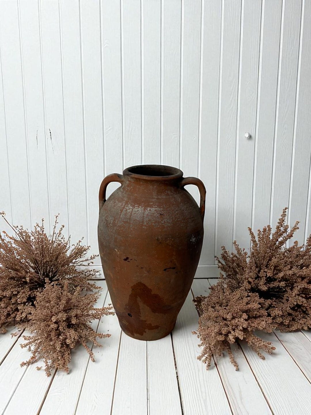 Rustic Farmhouse Ceramic Vase – Handmade Cottage Flower Pot - Etsy