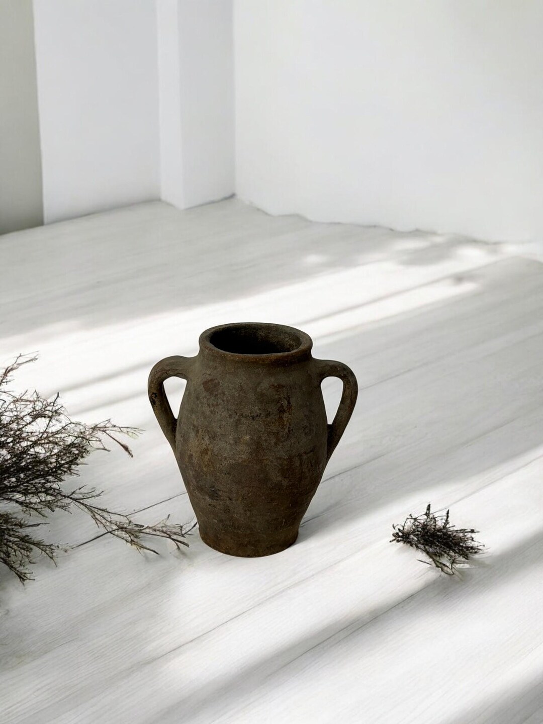 Rustic Farmhouse Ceramic Vase – Handmade Cottage Flower Pot - Etsy