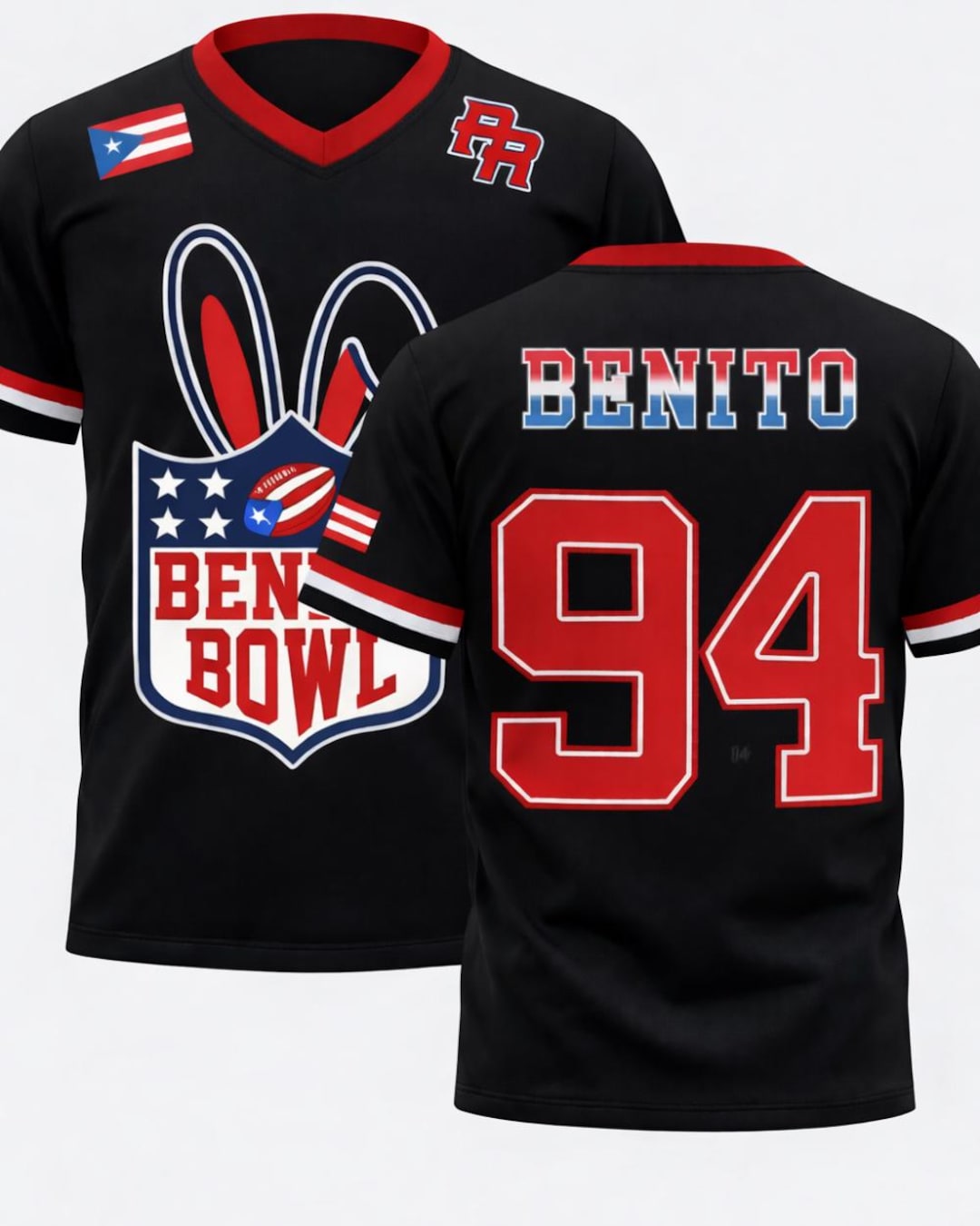 Puerto Rico Team Benito #94 Football Jersey, Mesh Sports Jersey Shirt ...