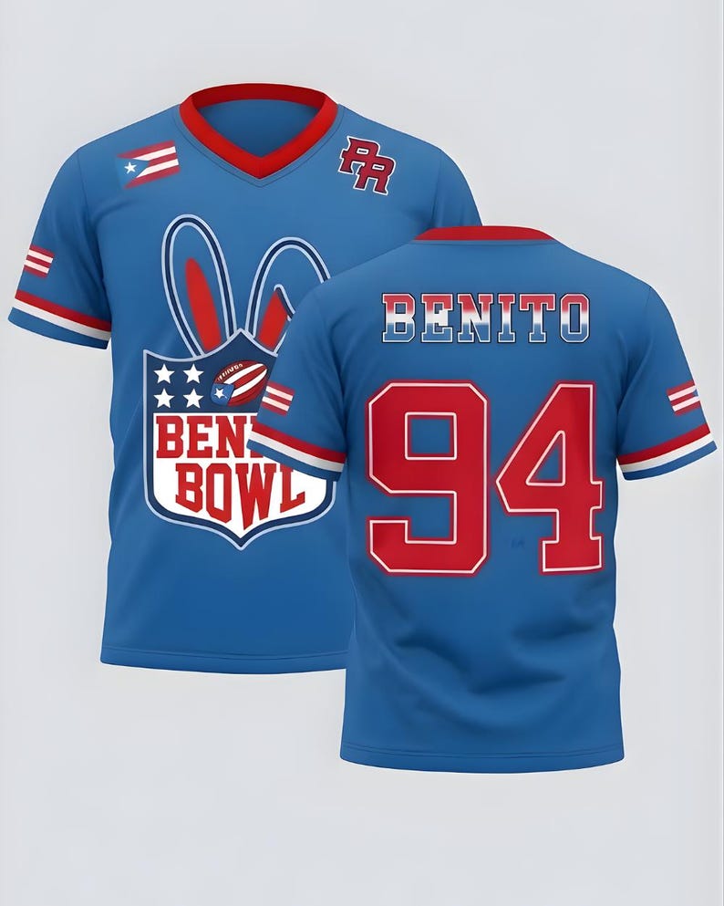 Puerto Rico Team Benito #94 Football Jersey, Mesh Sports Jersey Shirt ...