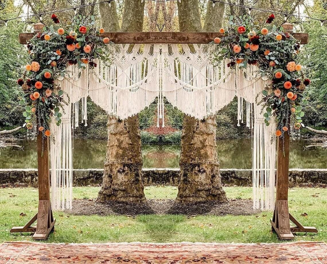 Macramé Backdrop Wedding – Dip-dyed Wal Art Boho Wall Decor Large ...
