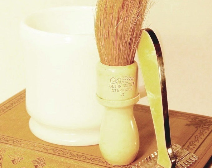 Vintage Shaving Mug, Brush Set With a Double Edged Trim Razor, With a ...