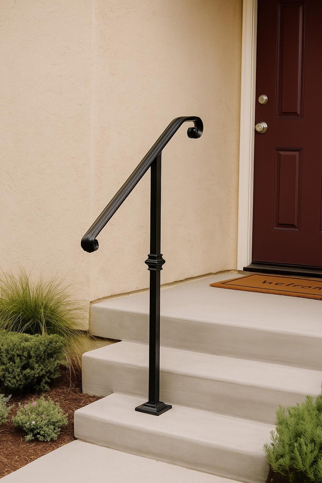 Volute Fist Wrought Iron Handrail – Indoor/outdoor, 1-3 Steps - Etsy