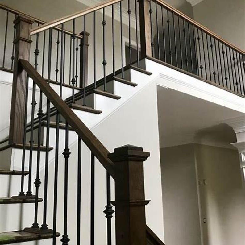 Hand-forged Wrought Iron Balusters – Custom Stair Railing Spindles ...