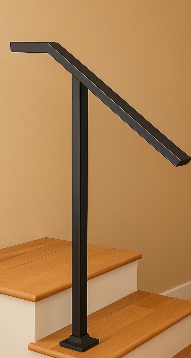 Modern Steel Single Post Handrail, Outdoor Step Grab Rail - Etsy