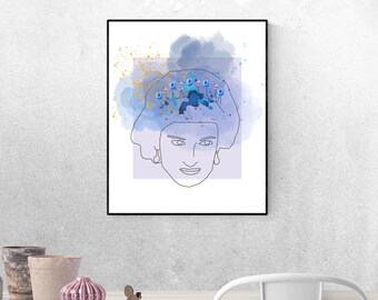 Faceless Portrait Art Princess Diana Print Unframed A5 A4 - Etsy