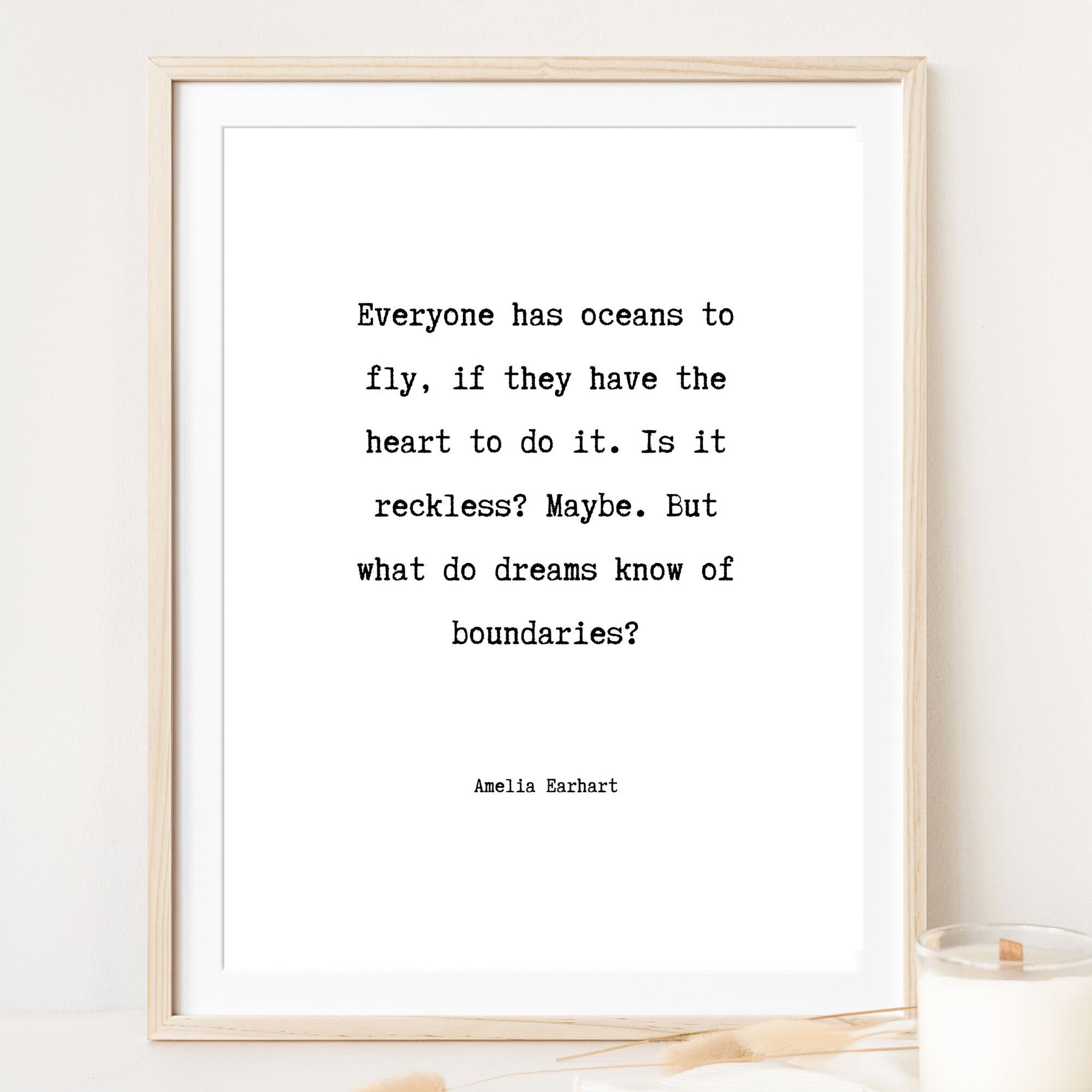Amelia Earhart Life Quote Wall Art | Printable Black and White ...