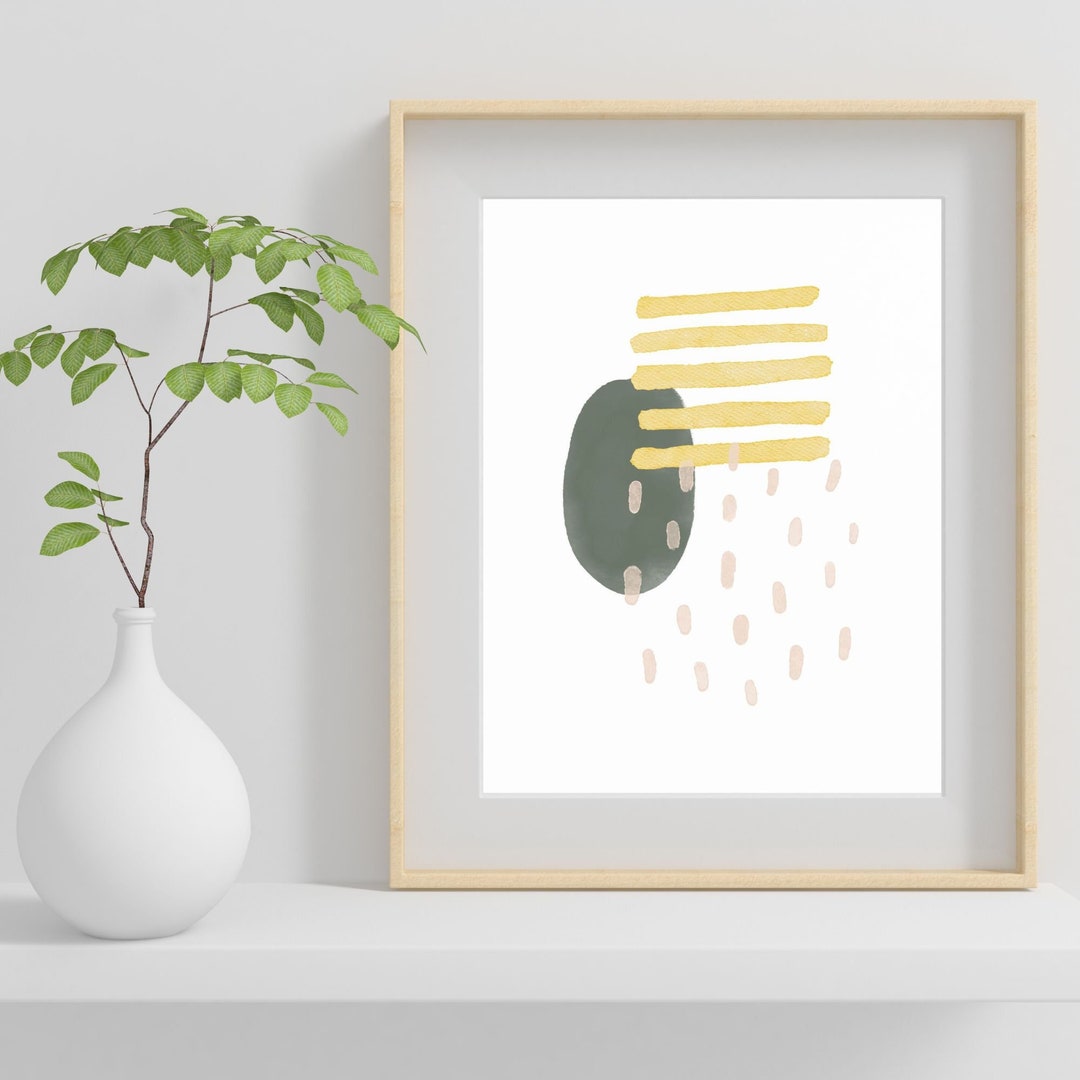 Abstract Modern Watercolor Printable Wall Art | Mid-century Digital ...