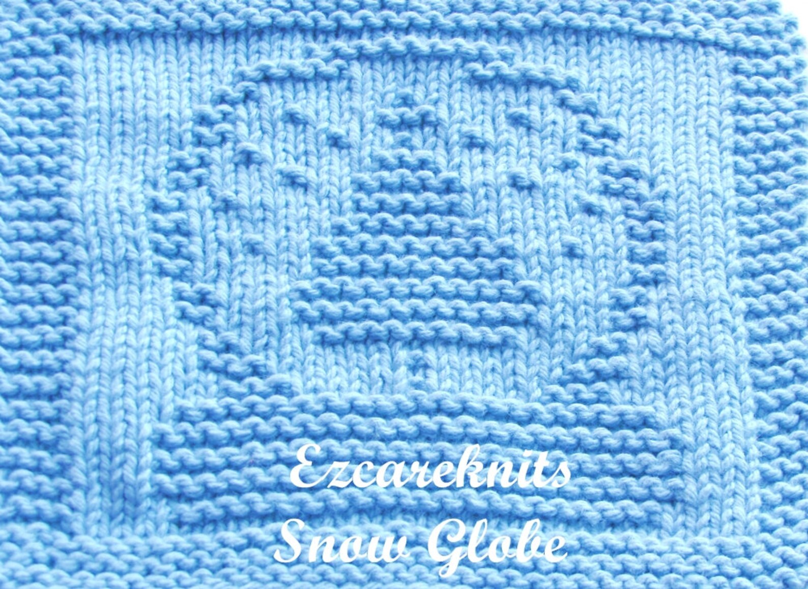 SNOW GLOBE, Knitting Pattern, Face Cloth,spa Cloth, Blanket Square ...