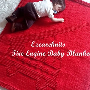 FIRE ENGINE Baby Blanket - Baby Blanket Knitting Pattern/ Easy Baby ...