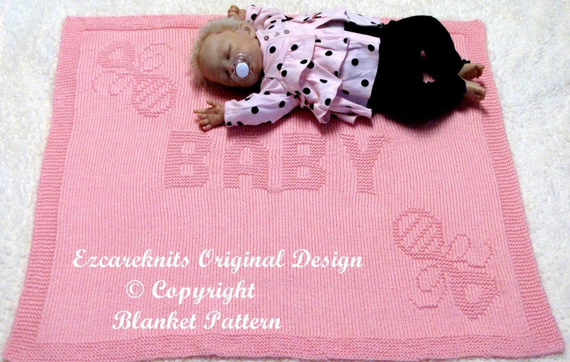Knitting Pattern - BABY RATTLE BLANKET - Pdf - Etsy