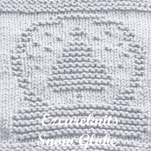 SNOW GLOBE, Knitting Pattern, Face Cloth,spa Cloth, Blanket Square ...
