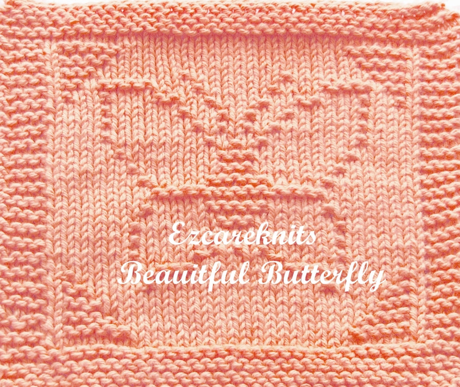 BEAUTIFUL BUTTERFLY - Knitting Pattern Face Cloth Spa Cloth Blanket ...