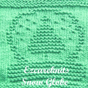 SNOW GLOBE, Knitting Pattern, Face Cloth,spa Cloth, Blanket Square ...