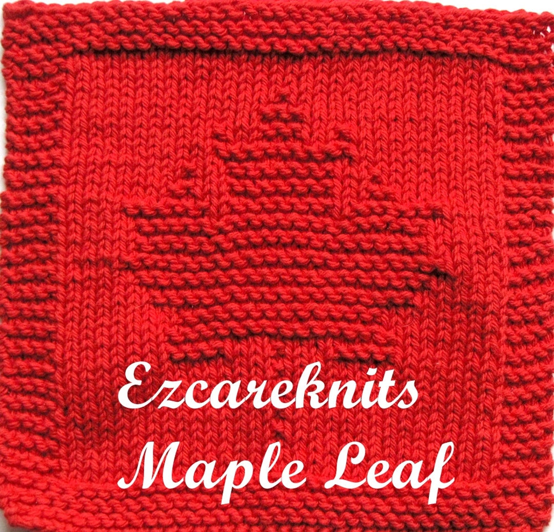 MAPLE LEAF, Knitting Pattern, Face Cloth, Spa Cloth, Blanket Square ...