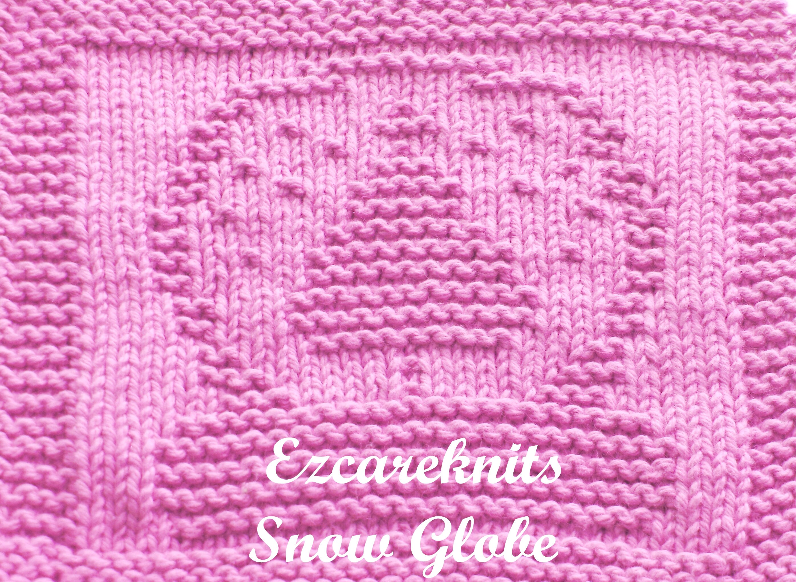 SNOW GLOBE, Knitting Pattern, Face Cloth,spa Cloth, Blanket Square ...