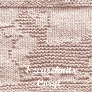 CORGI, Knitting Pattern, Face Cloth, Spa Cloth, Blanket Square ...