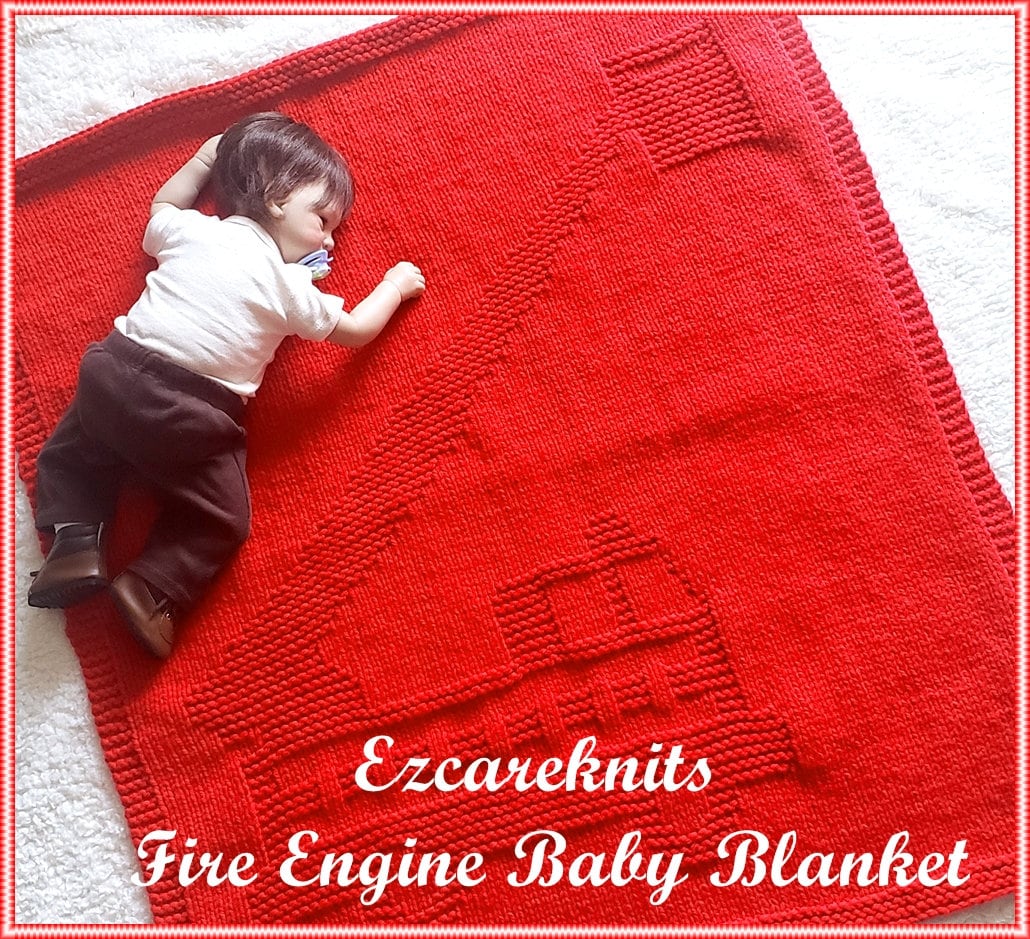 FIRE ENGINE Baby Blanket Baby Blanket Knitting Pattern/ Easy | Etsy