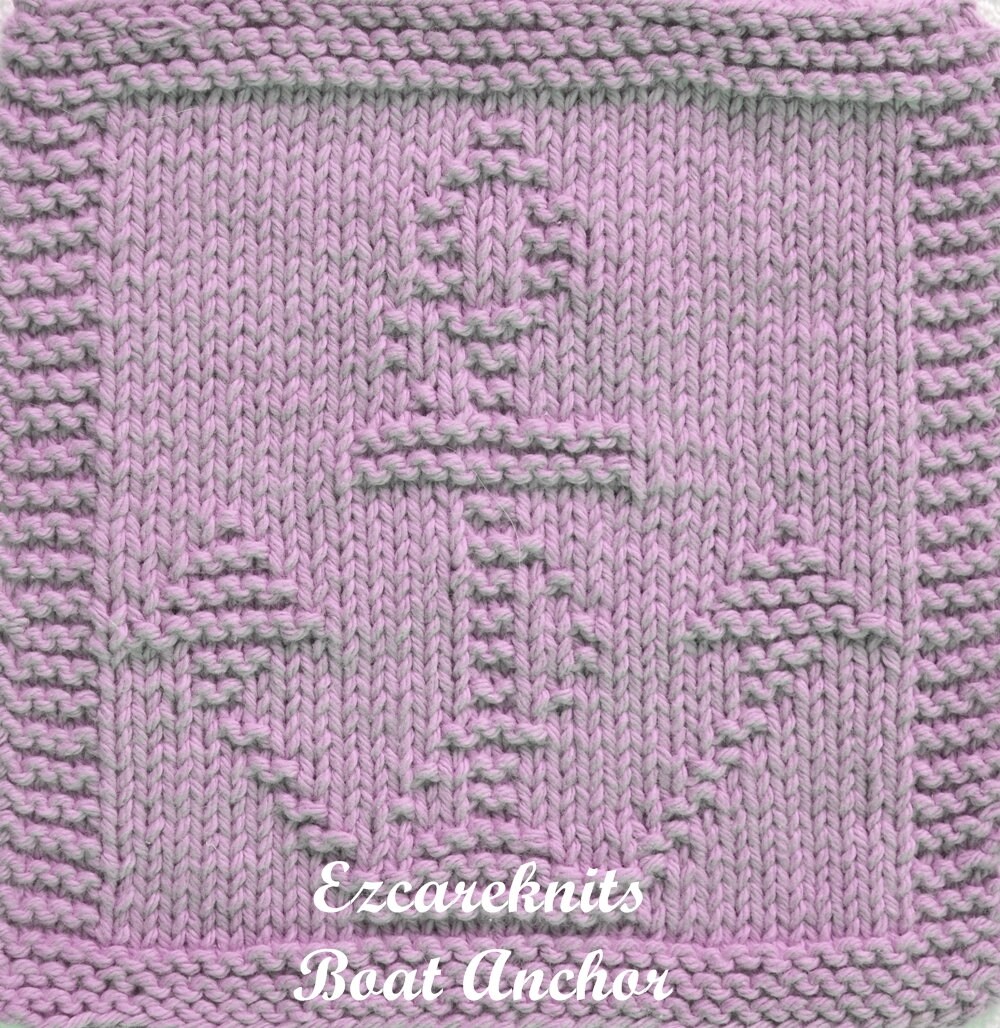 BOAT ANCHOR Knitting Pattern Face Cloth Spa Cloth Blanket | Etsy