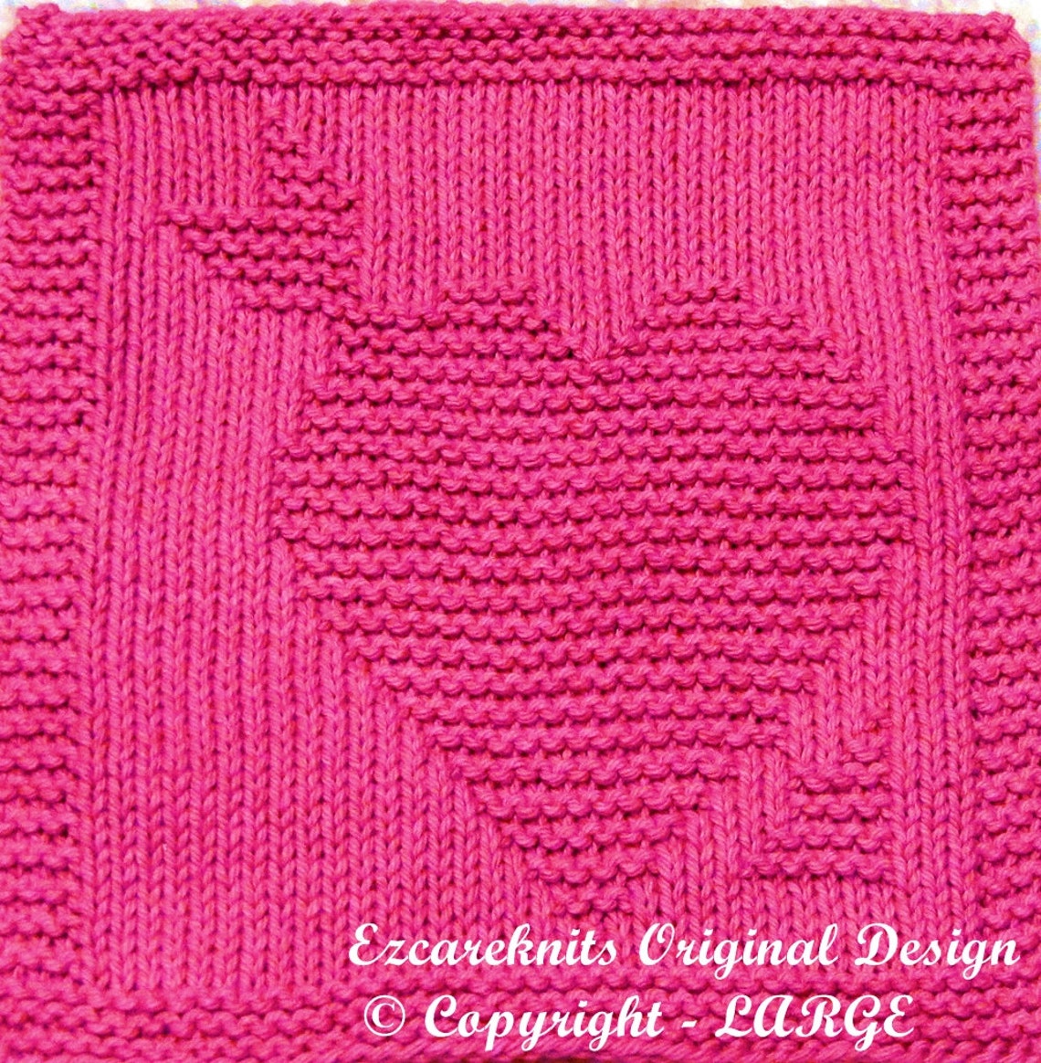 Large Knitting Cloth Pattern HEART and ARROW PDF - Etsy