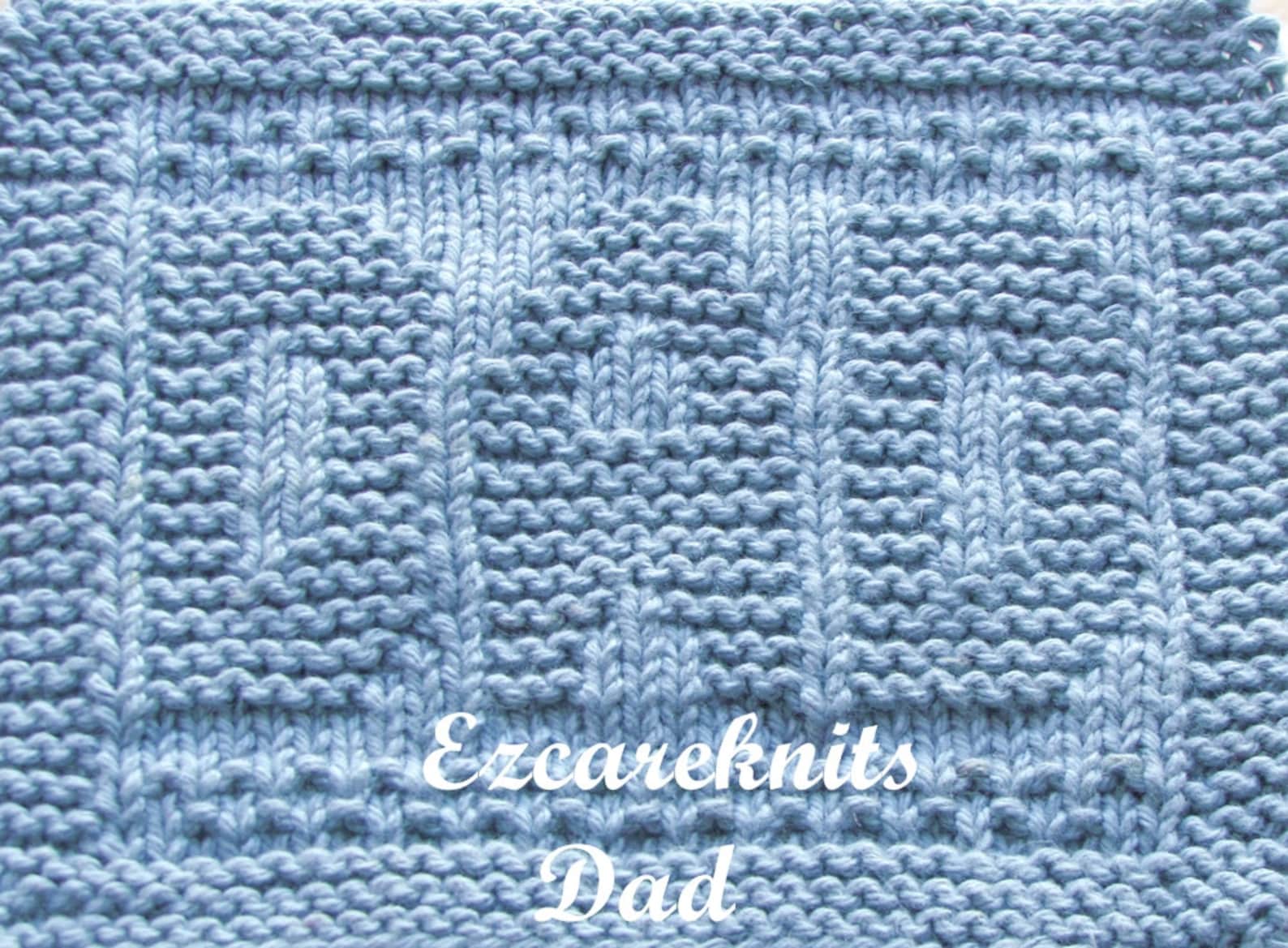 Knitting Pattern DAD Face Cloth Spa Cloth Blanket Square | Etsy