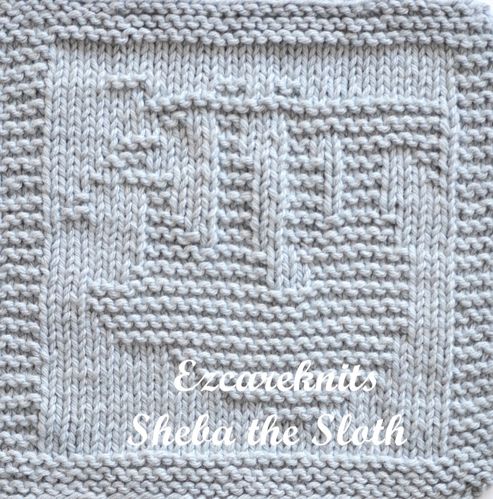 SHEBA THE SLOTH Knitting Pattern Face Cloth Spa Cloth - Etsy