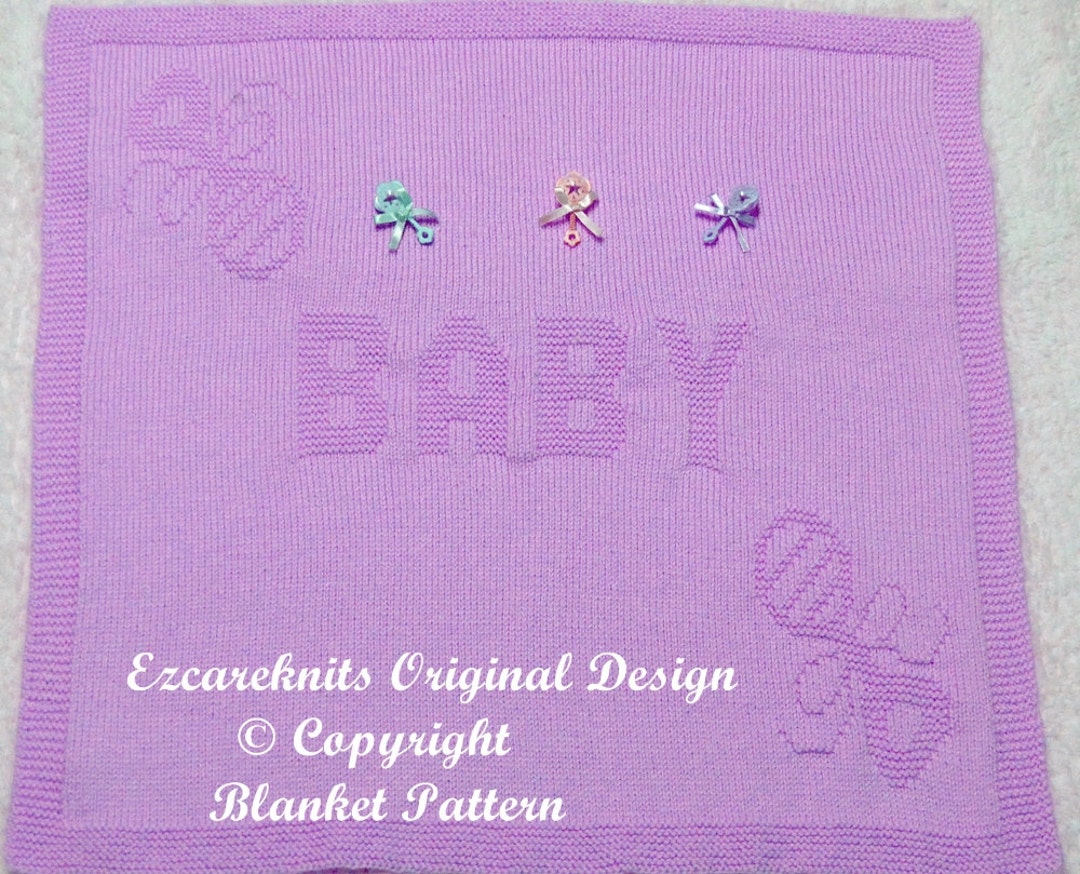 Knitting Pattern BABY RATTLE BLANKET Pdf - Etsy