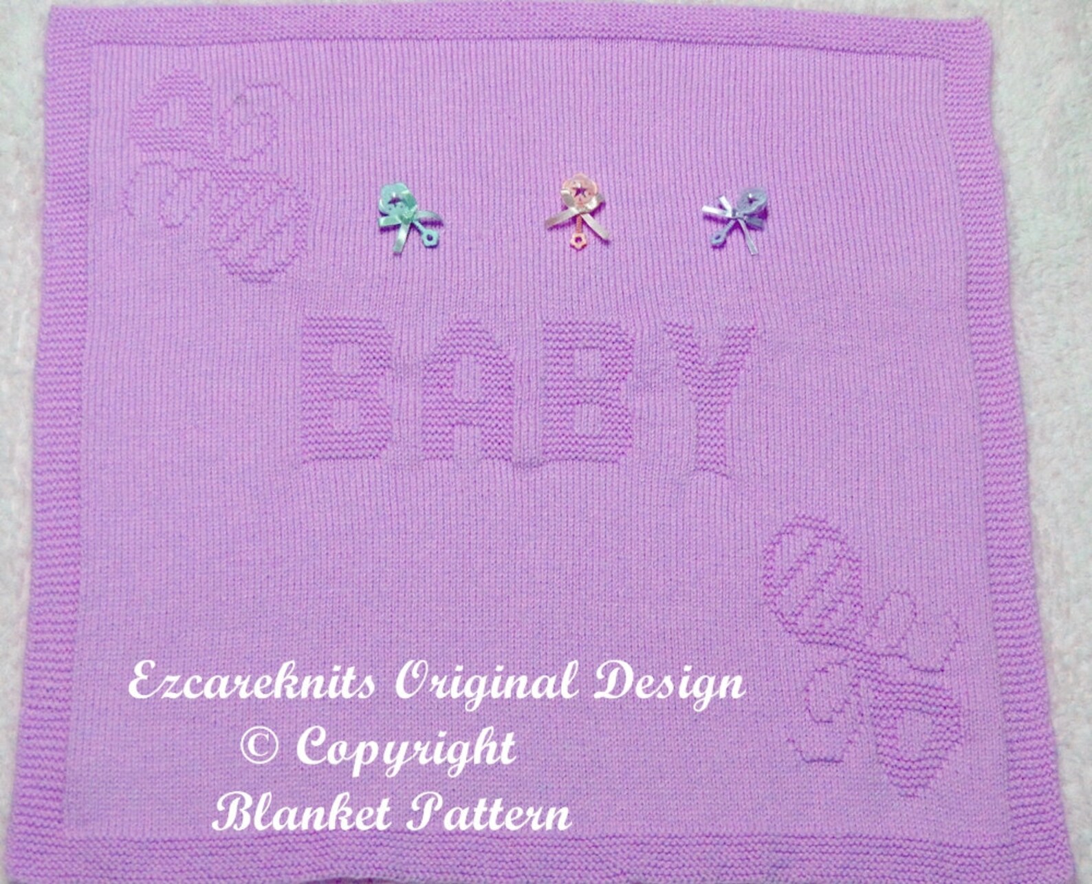 Knitting Pattern - BABY RATTLE BLANKET - Pdf - Etsy