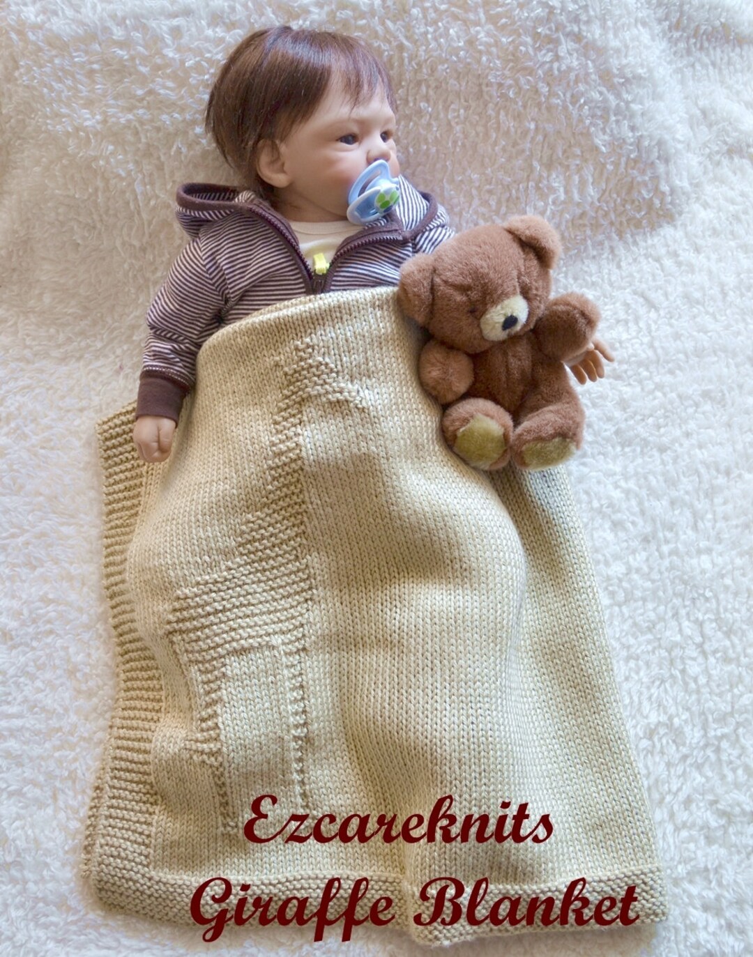 GIRAFFE BLANKET- Baby Blanket Knitting Pattern/ Easy Baby Blanket ...