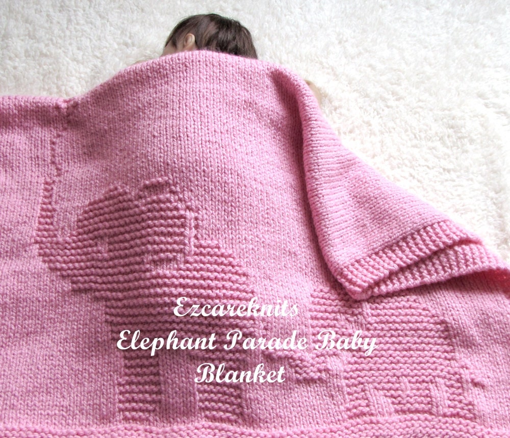 ELEPHANT PARADE Baby Blanket - Baby Blanket Knitting Pattern/ Easy Baby ...