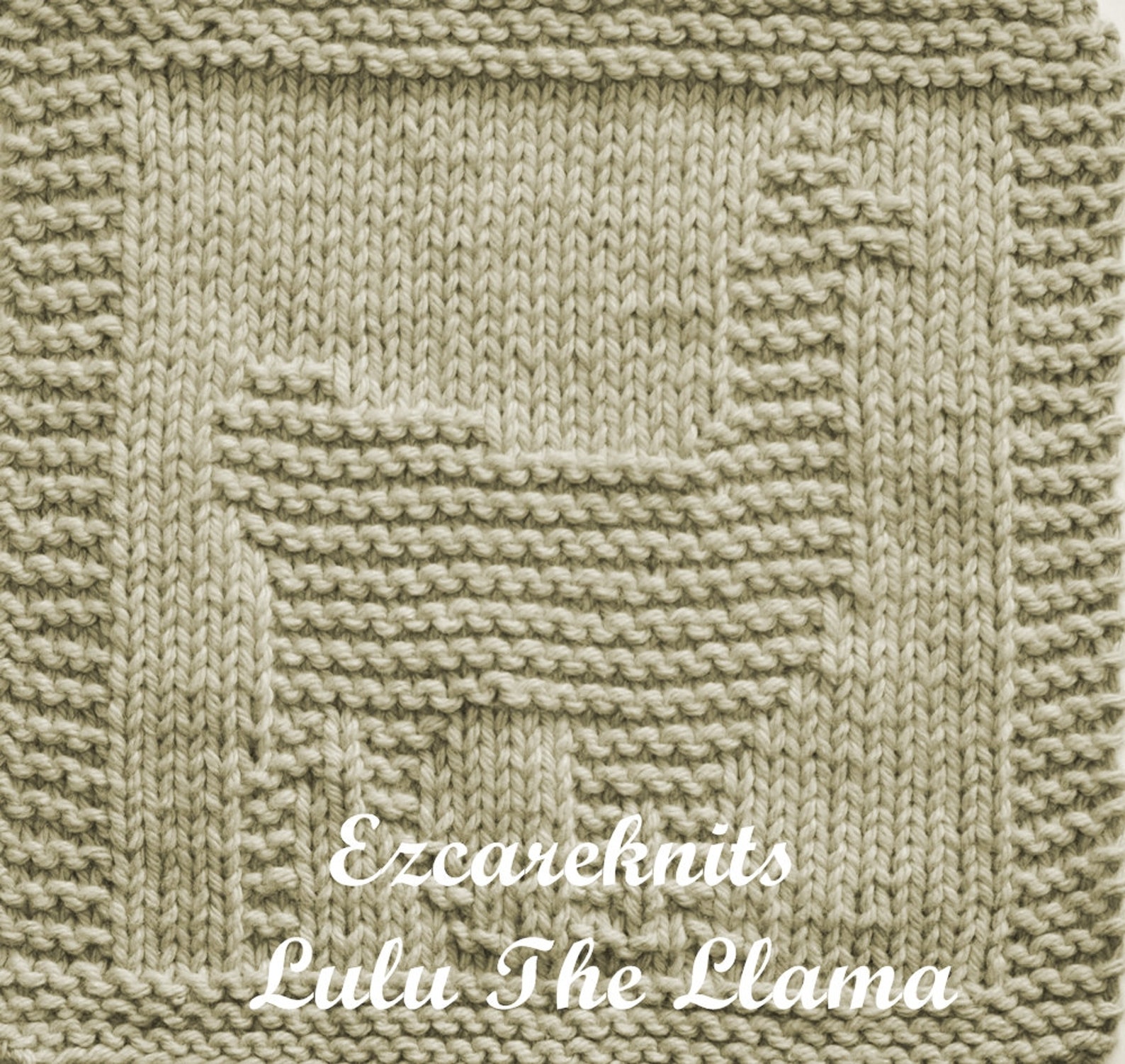 LULU THE LLAMA - Knitting Pattern, Face Cloth, Spa Cloth, Blanket ...